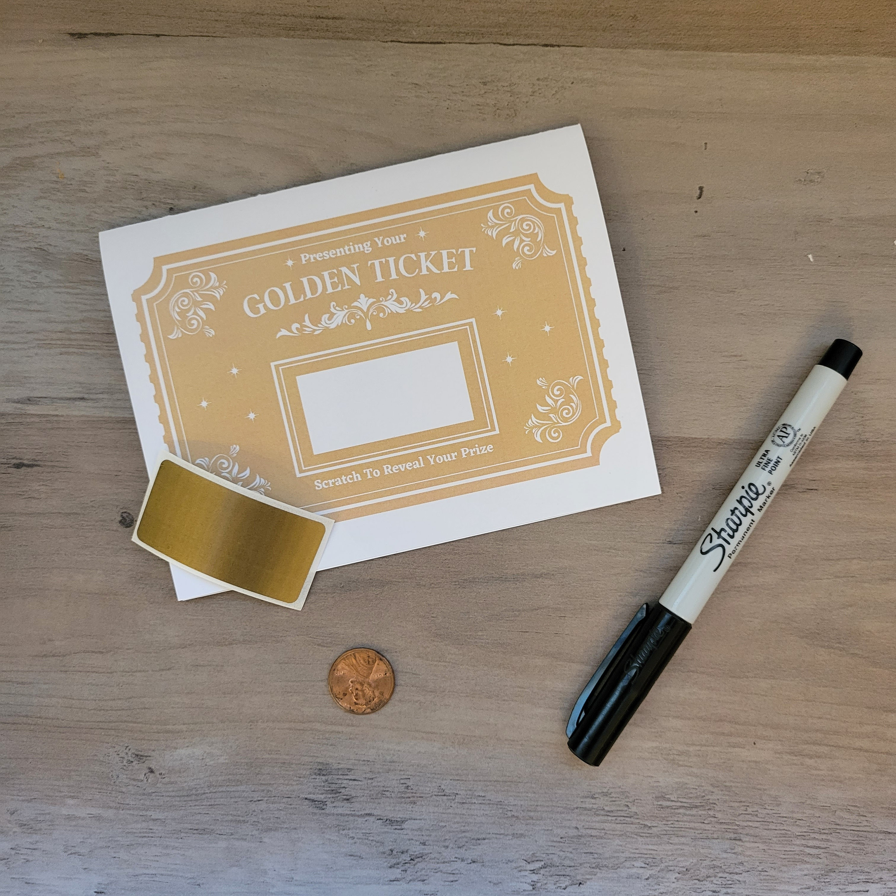 Golden Ticket Scratch off Card Greeting Card Birthday Card - Etsy