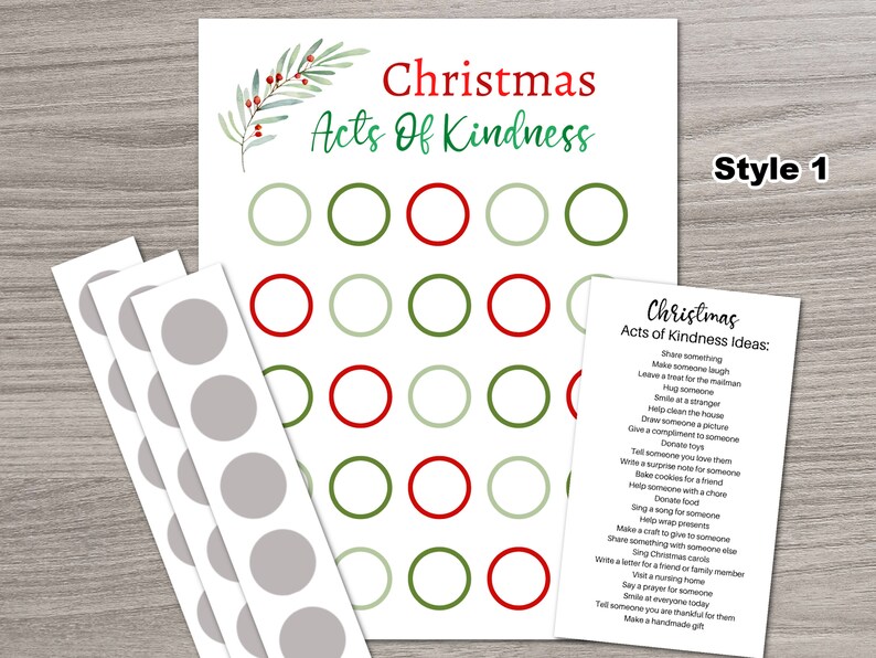 Christmas Acts of Kindness Scratch off Calendar, Christmas Calendar ...