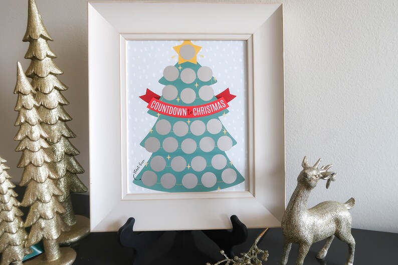 Scratch OFF Christmas Tree Advent Calendar, Christmas Countdown ...