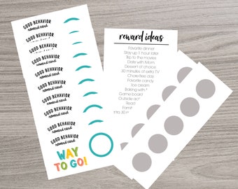 Scratch off Rewards Reading Chart 2 Pk Kids Reward Chart - Etsy