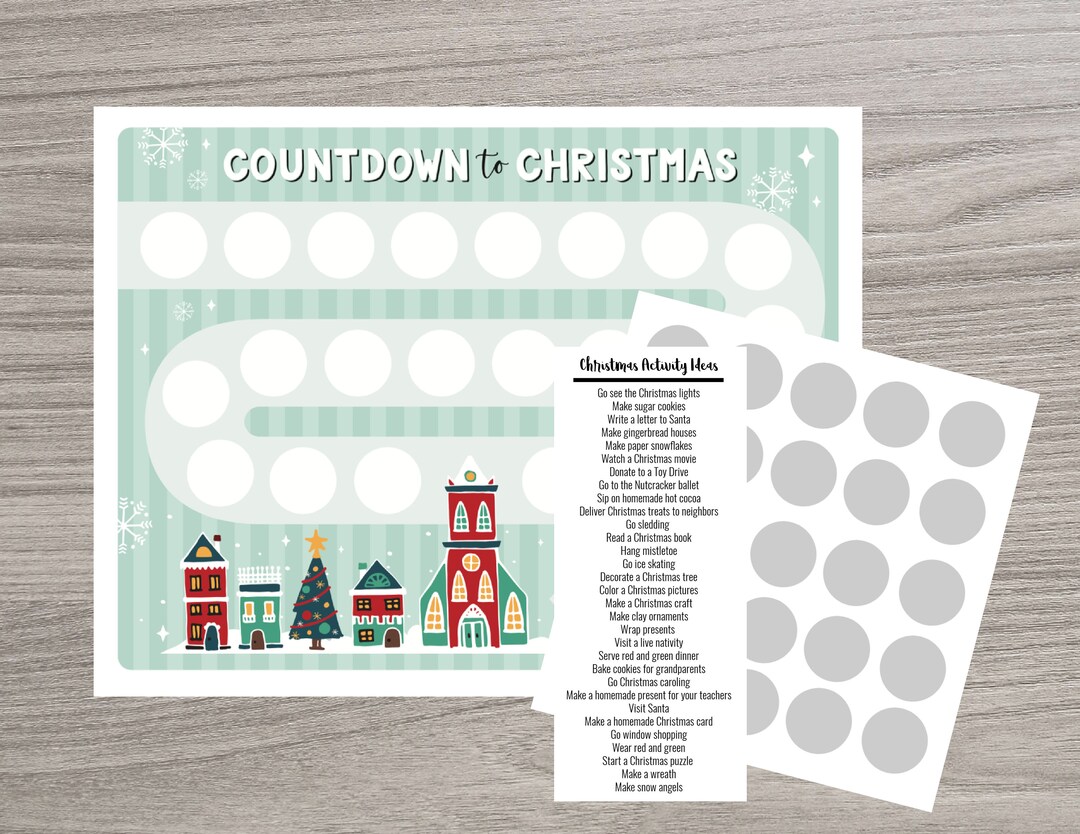 Scratch off Christmas Advent Calendar, Christmas Countdown, Christmas ...