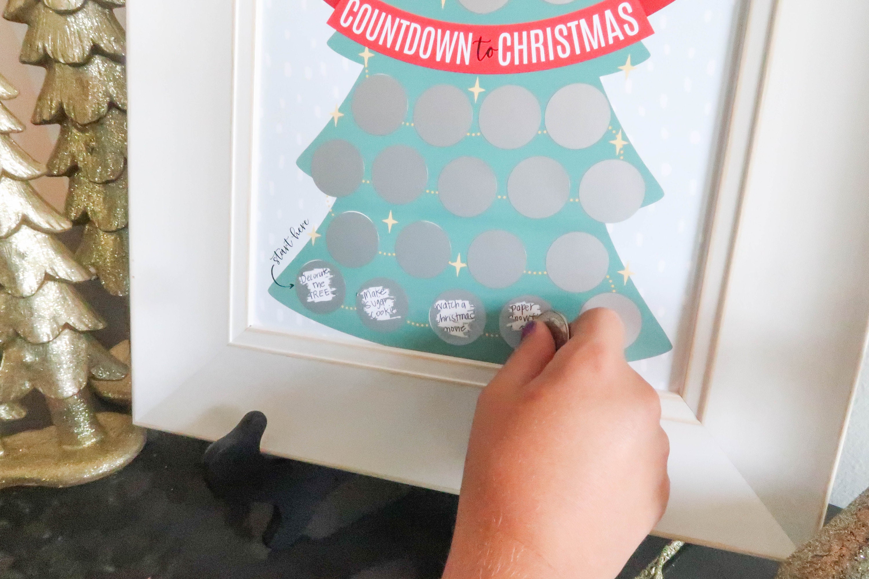 Scratch OFF Christmas Tree Advent Calendar, Christmas Countdown ...