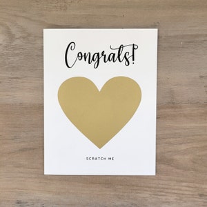 Congrats Heart Scratch off Card, Greeting Card, Birthday Card, Surprise ...