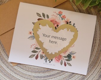 Congrats Heart Scratch off Card Greeting Card Birthday Card - Etsy