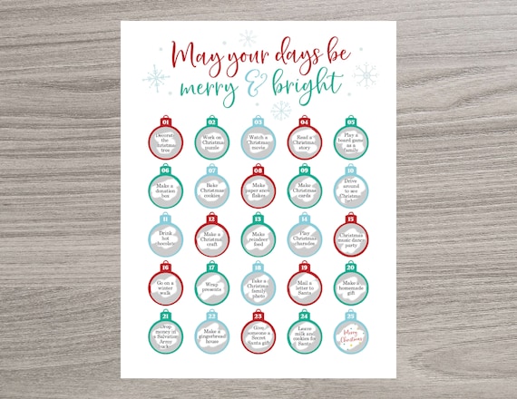 Scratch off Christmas Advent Calendar Christmas Countdown - Etsy
