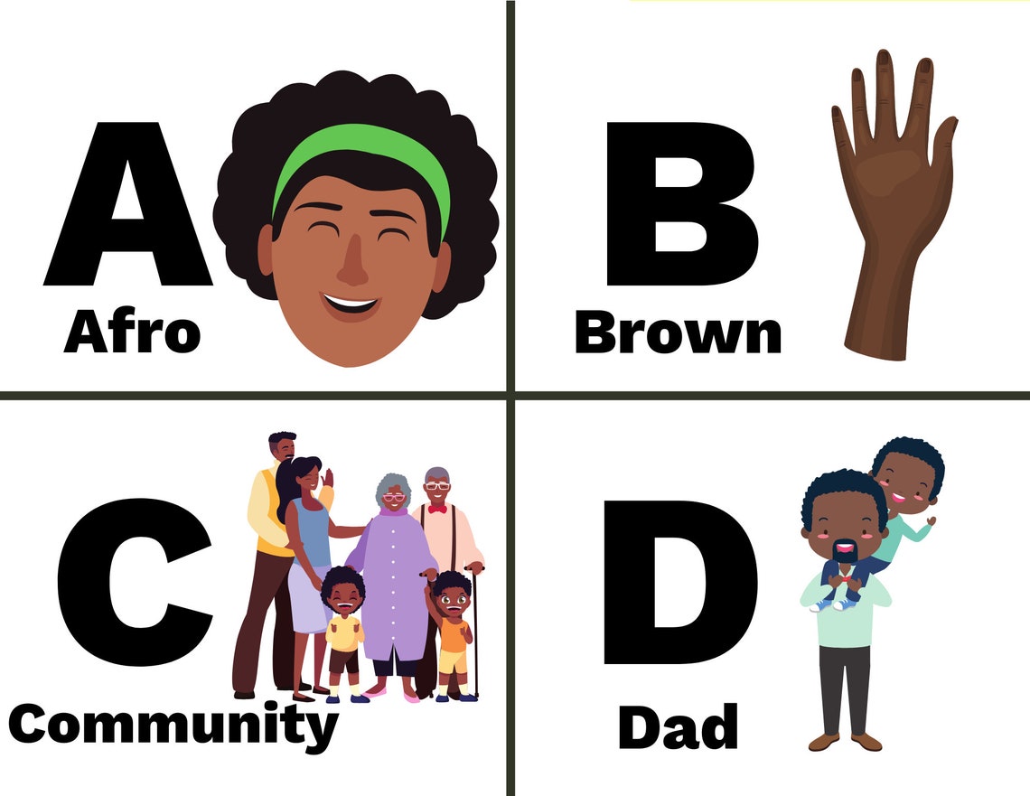 ABC Flashcards - African American Characters - Back to School ...