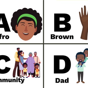 ABC Flashcards - African American Characters - Back to School ...
