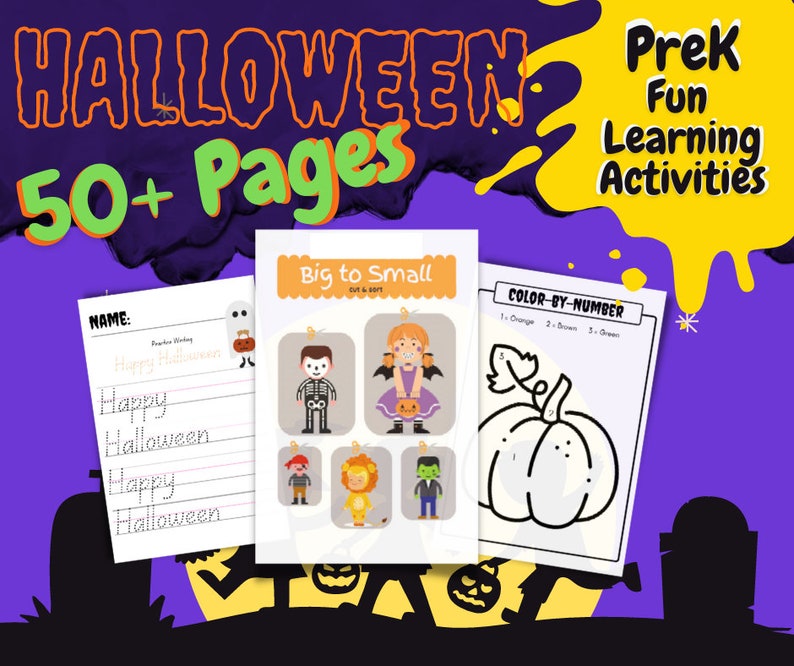 Halloween Busy Binder Printable Activities for Preschool - Etsy