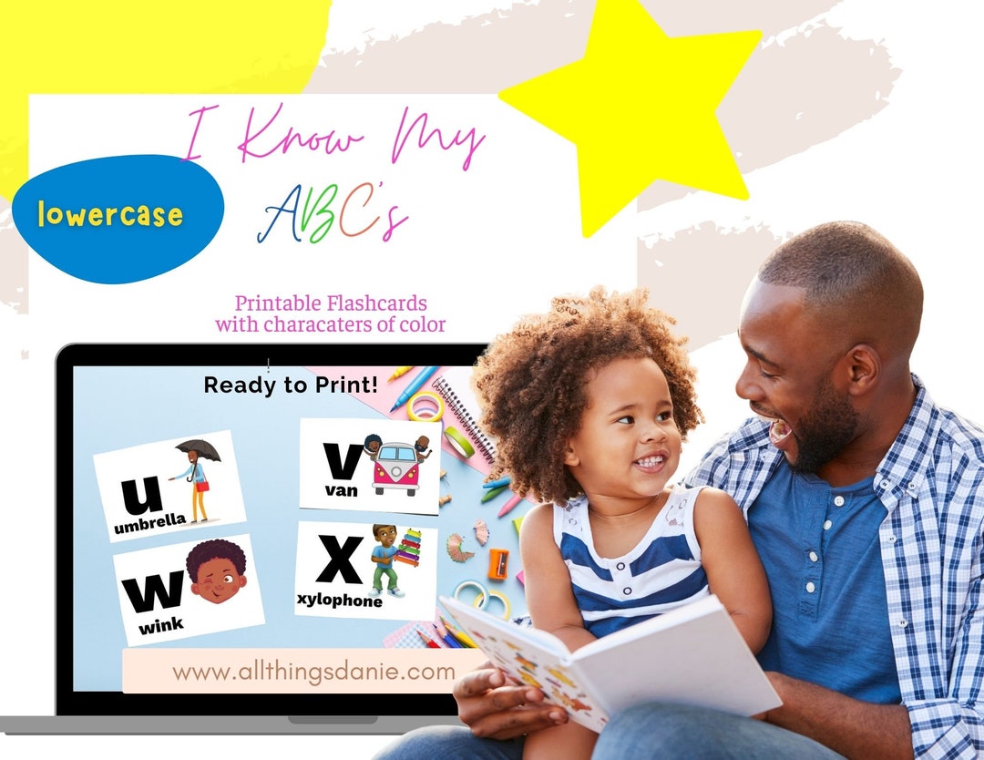 ABC Flashcards - Uppercase and Lowercase - African American Characters ...