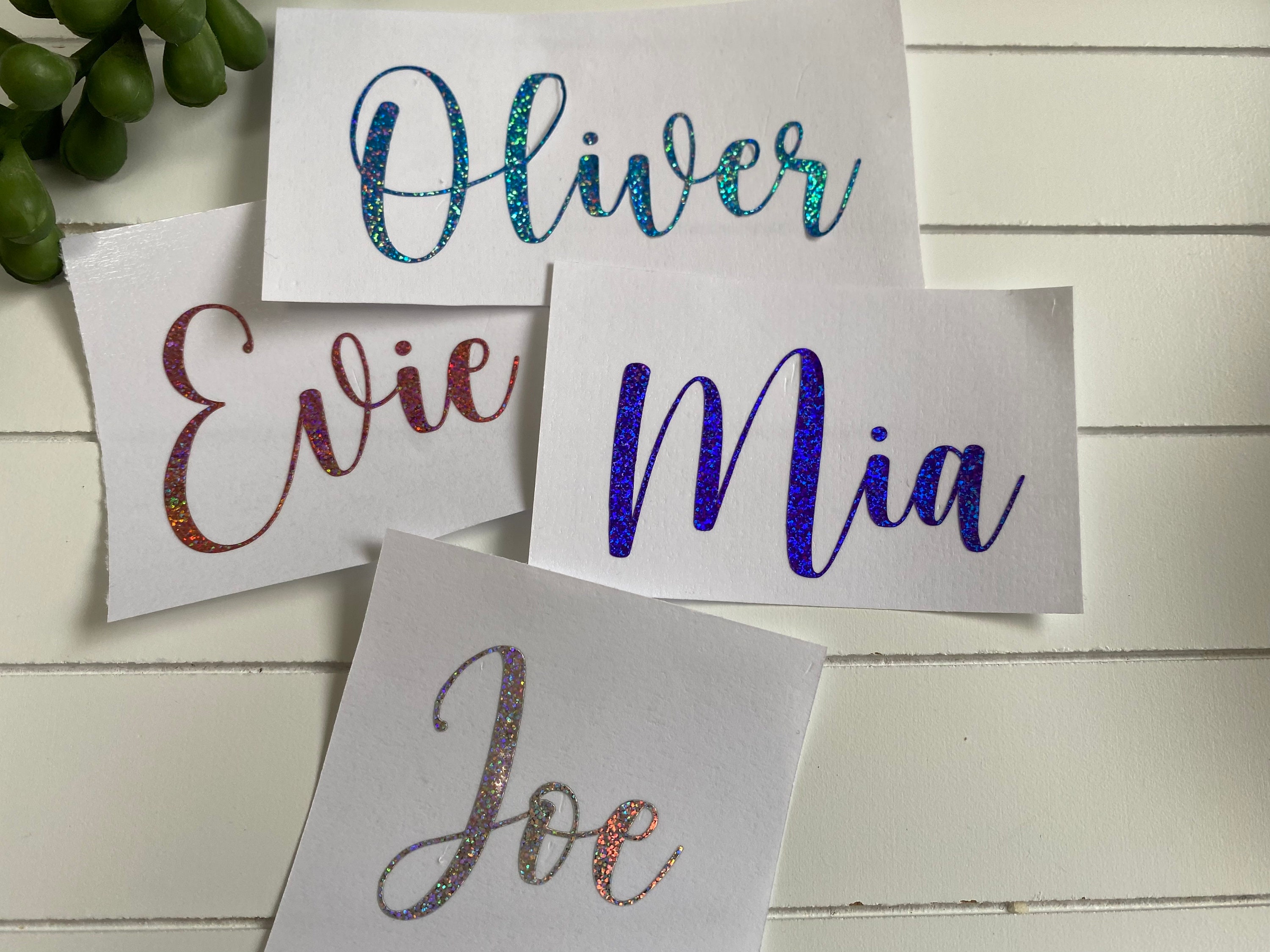 Personalised Glitter Vinyl Stickers Name Sticker Rose Gold - Etsy UK