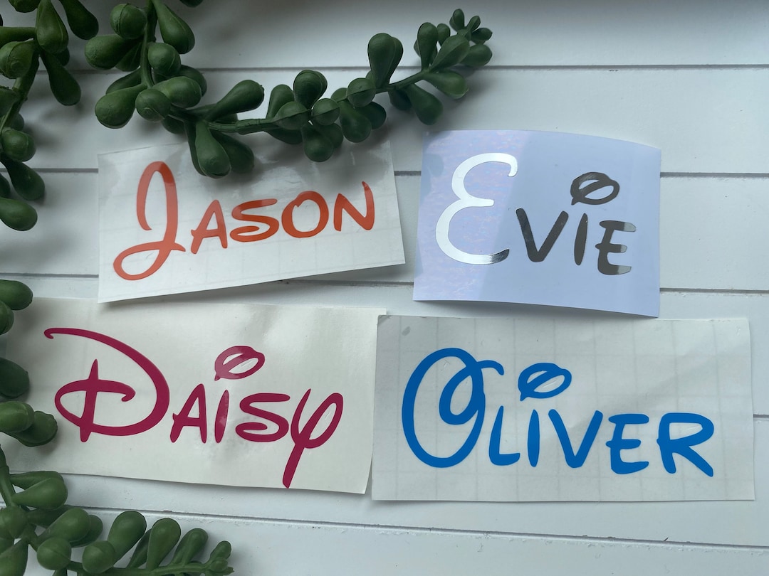 Disney Style Font Personalised Vinyl, Kids, Decal, Gold Custom Name ...