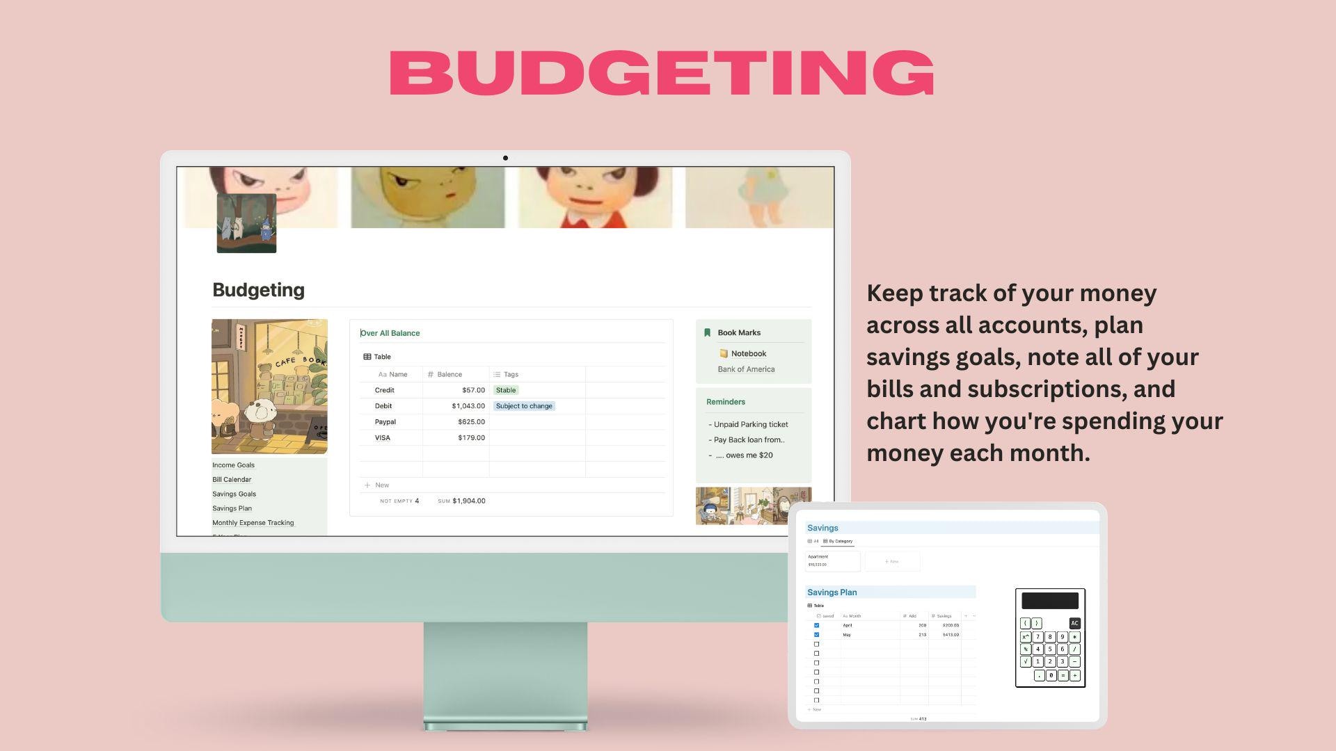 Miffy Notion Life Planner | Goal Setting & Finance Tracker Template - Etsy