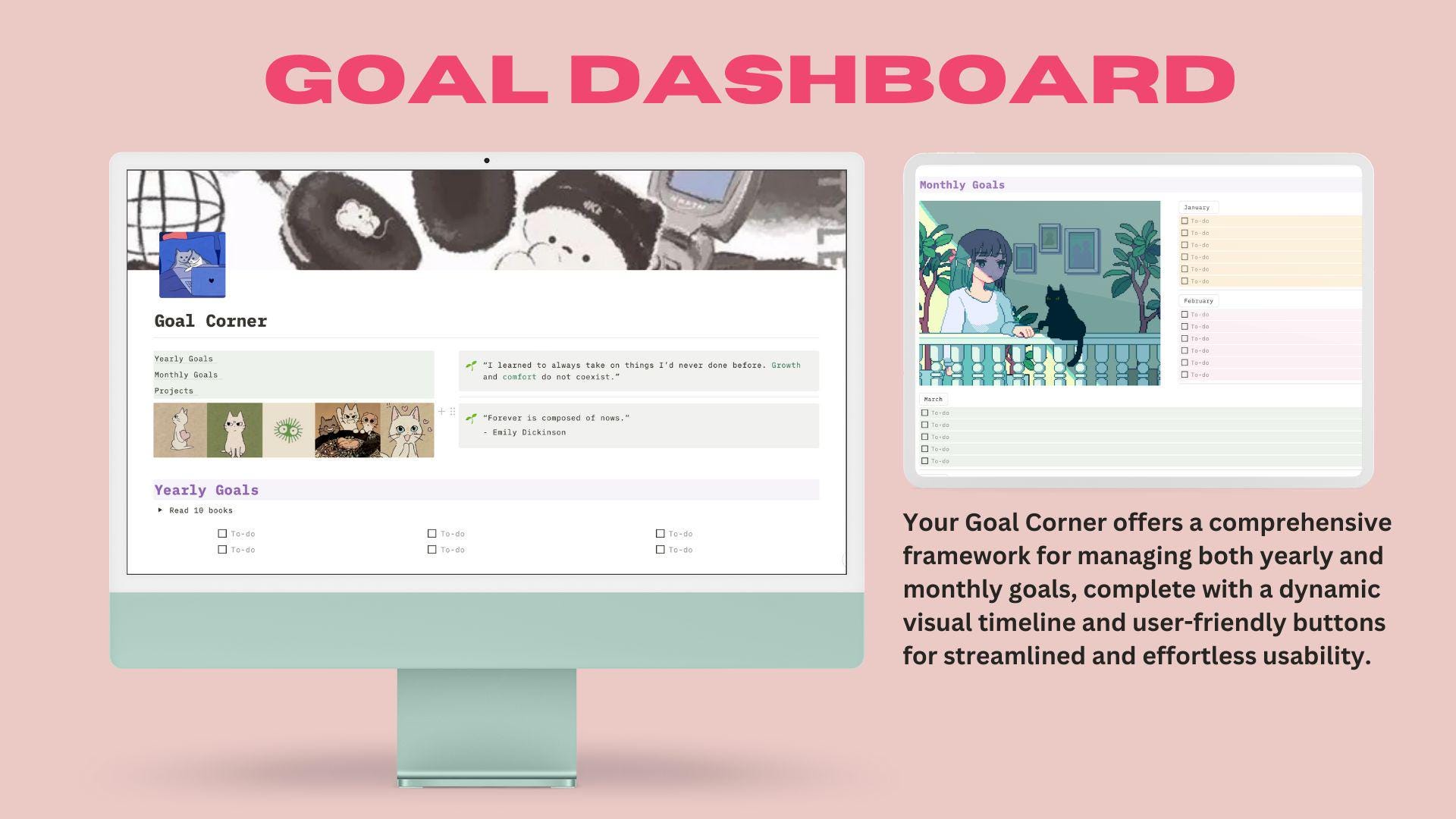 Miffy Notion Life Planner | Goal Setting & Finance Tracker Template - Etsy