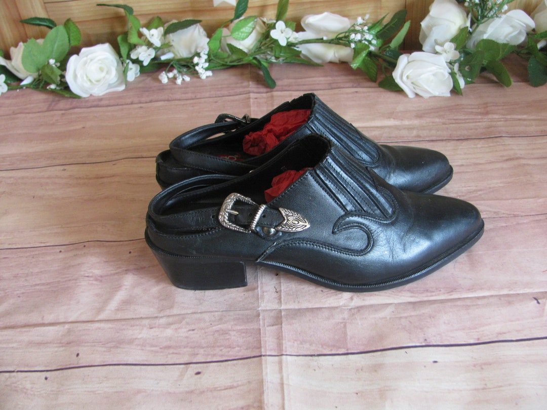 Vintage Black Dingo Boots Western Slingbacks-mules-clogs Combo Shoe ...