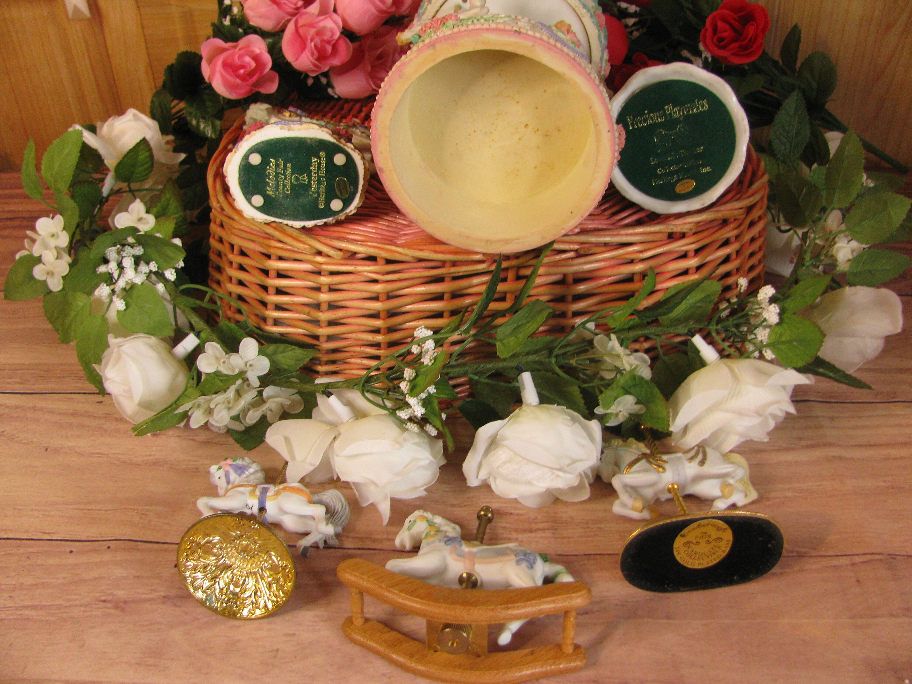 Vintage Three Carousel Horse Merry Go Round Music Box-beautiful Dreamer ...