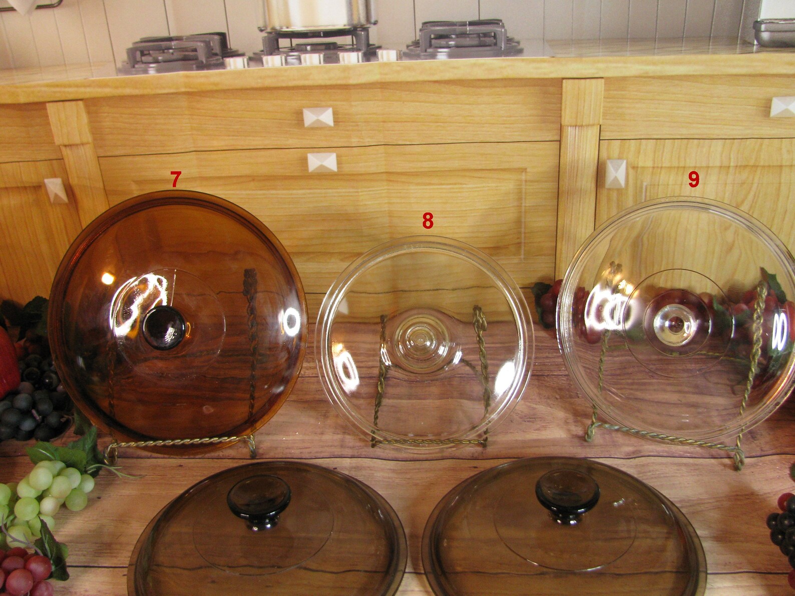 Vintage Amber Corning Ware Visions Ware Pyrex Replacement Lids 1 QT-2 ...