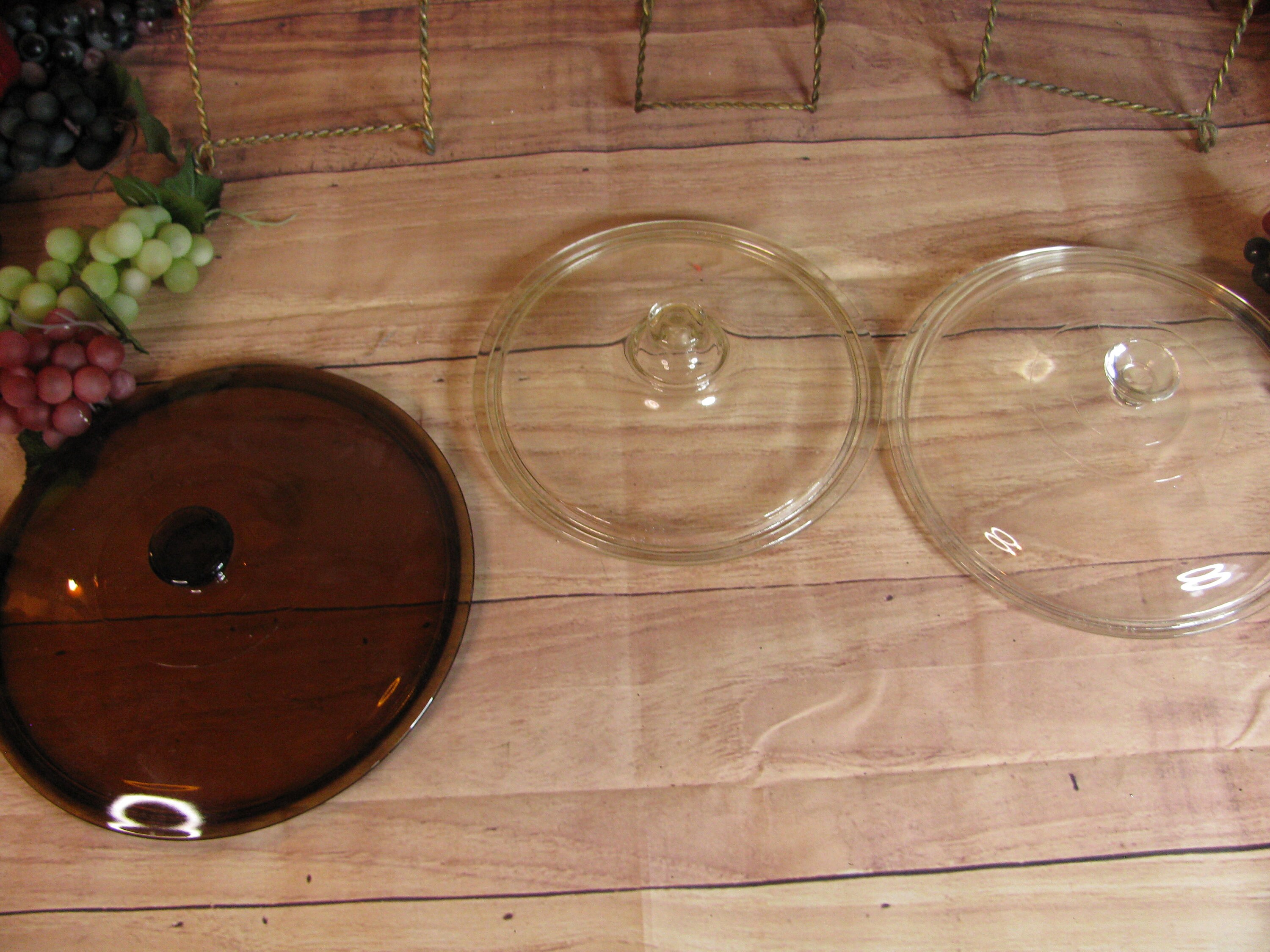 Vintage Amber Corning Ware Visions Ware Pyrex Replacement Lids 1 QT-2 ...