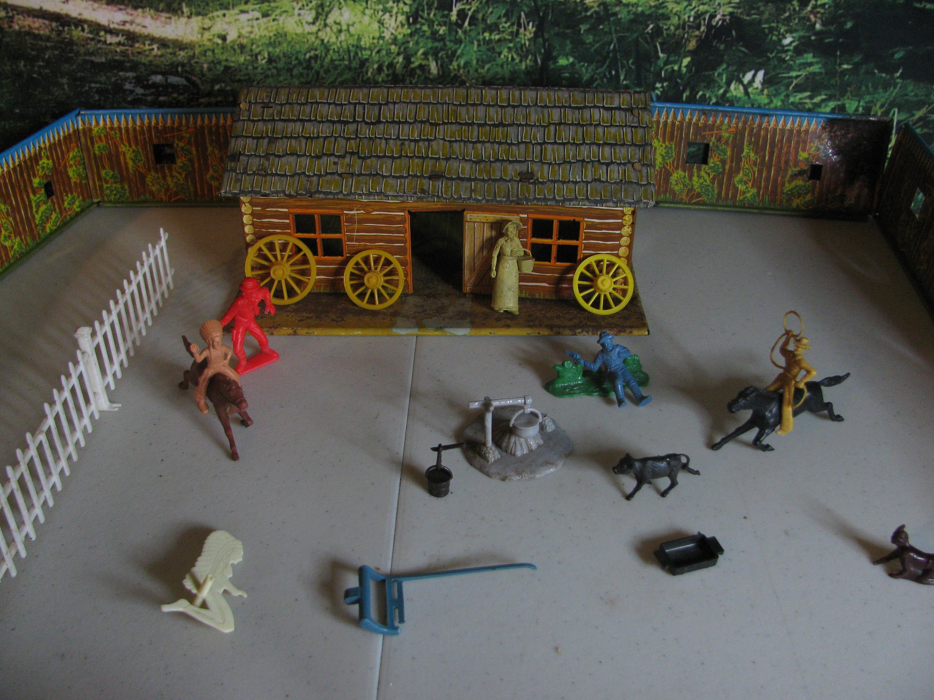 Vintage Marx Wild West Fort Dearborn Playset-original 1950s Edition-tin ...