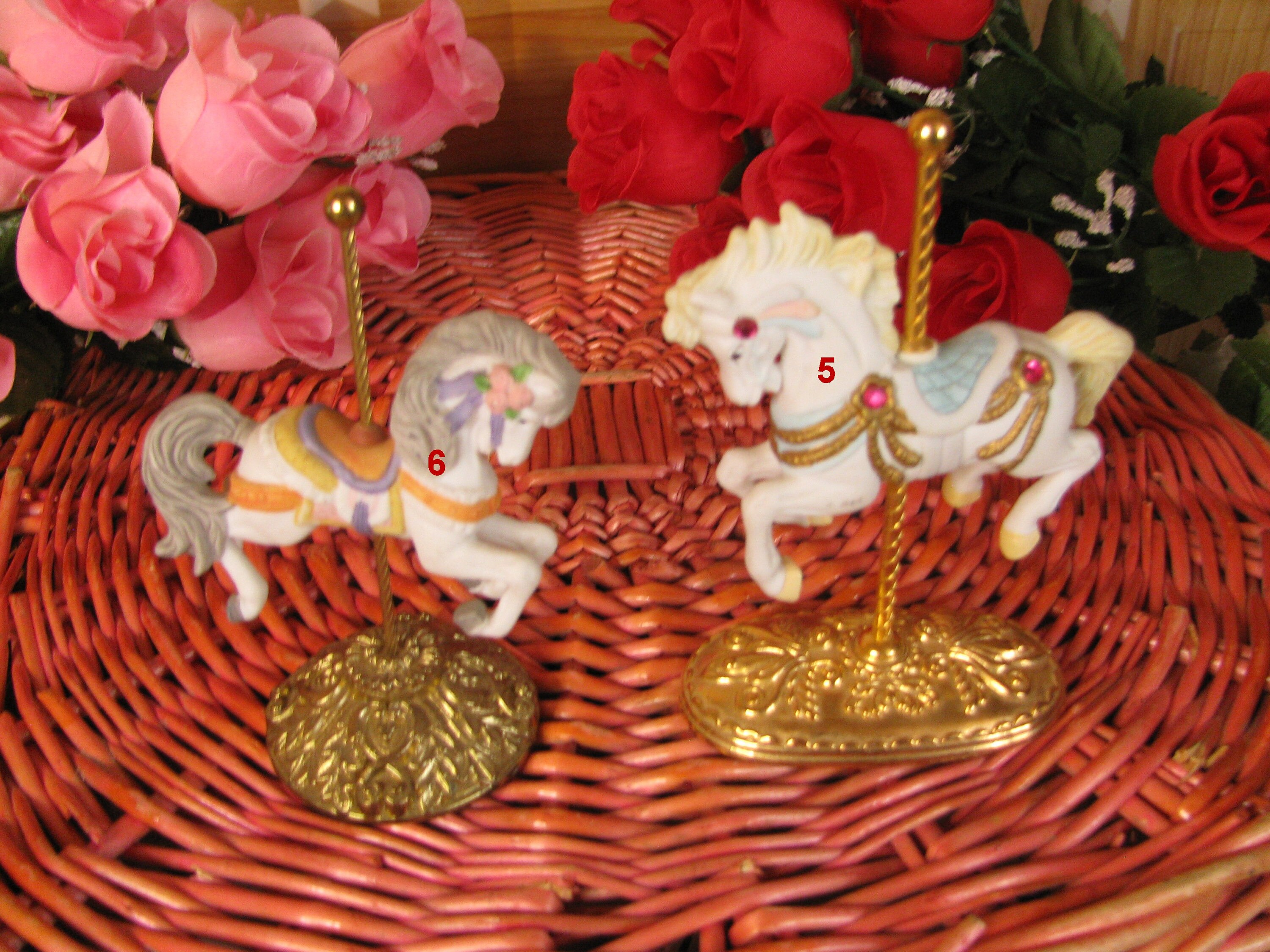 Vintage Three Carousel Horse Merry Go Round Music Box-beautiful Dreamer ...