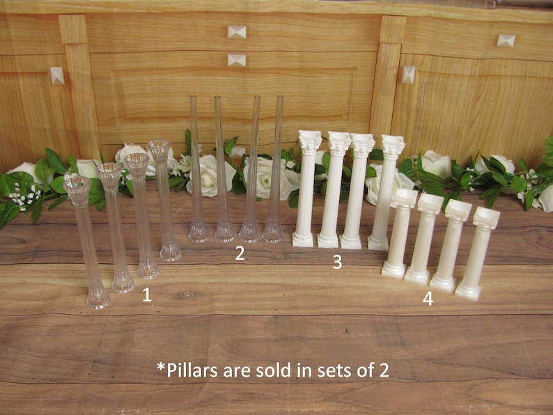 Vintage Wilton Wedding Cake White/clear 9, 7 & 5 Inch Pillars-grecian ...