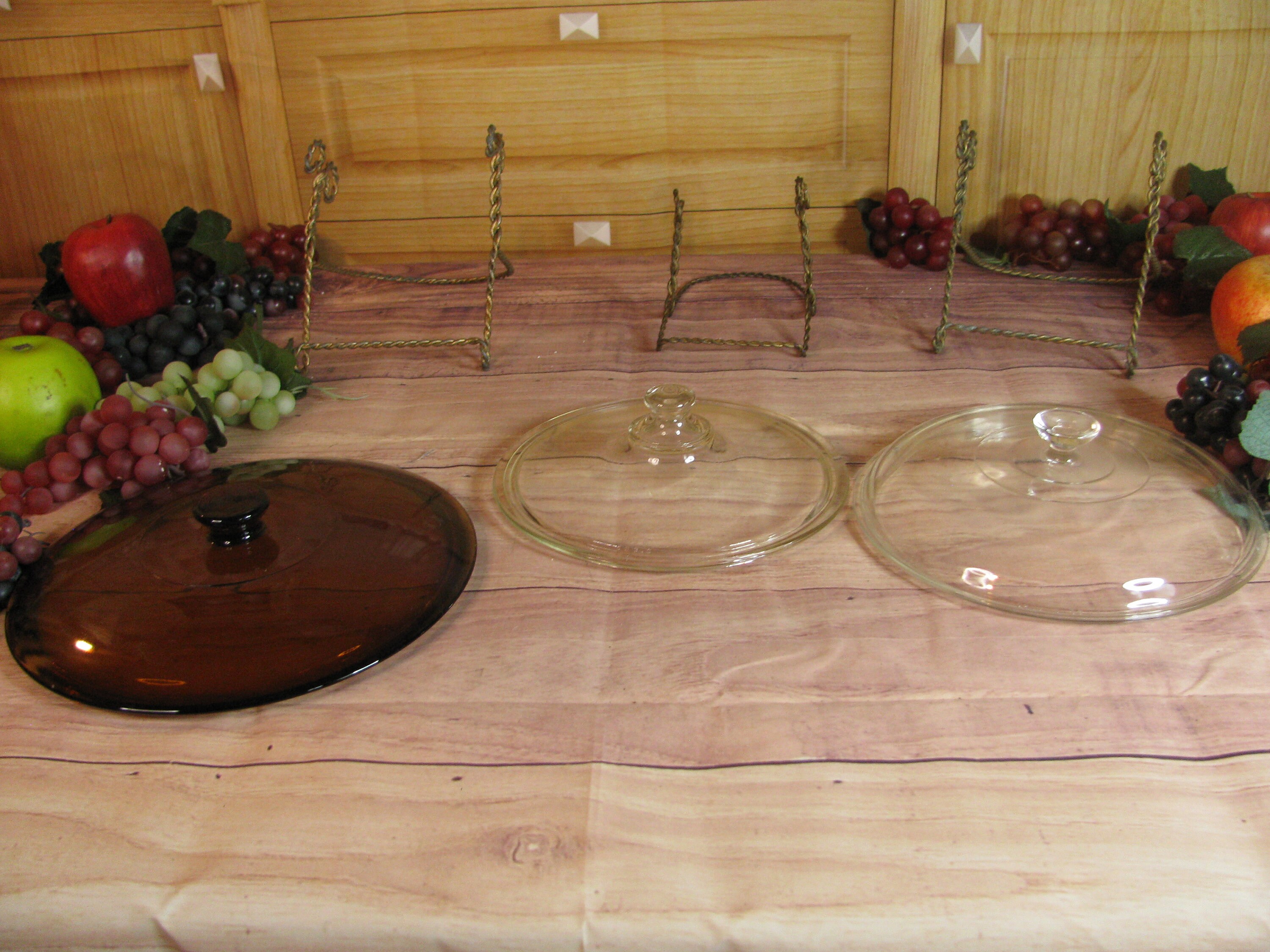 Vintage Amber Corning Ware Visions Ware Pyrex Replacement Lids 1 QT-2 ...