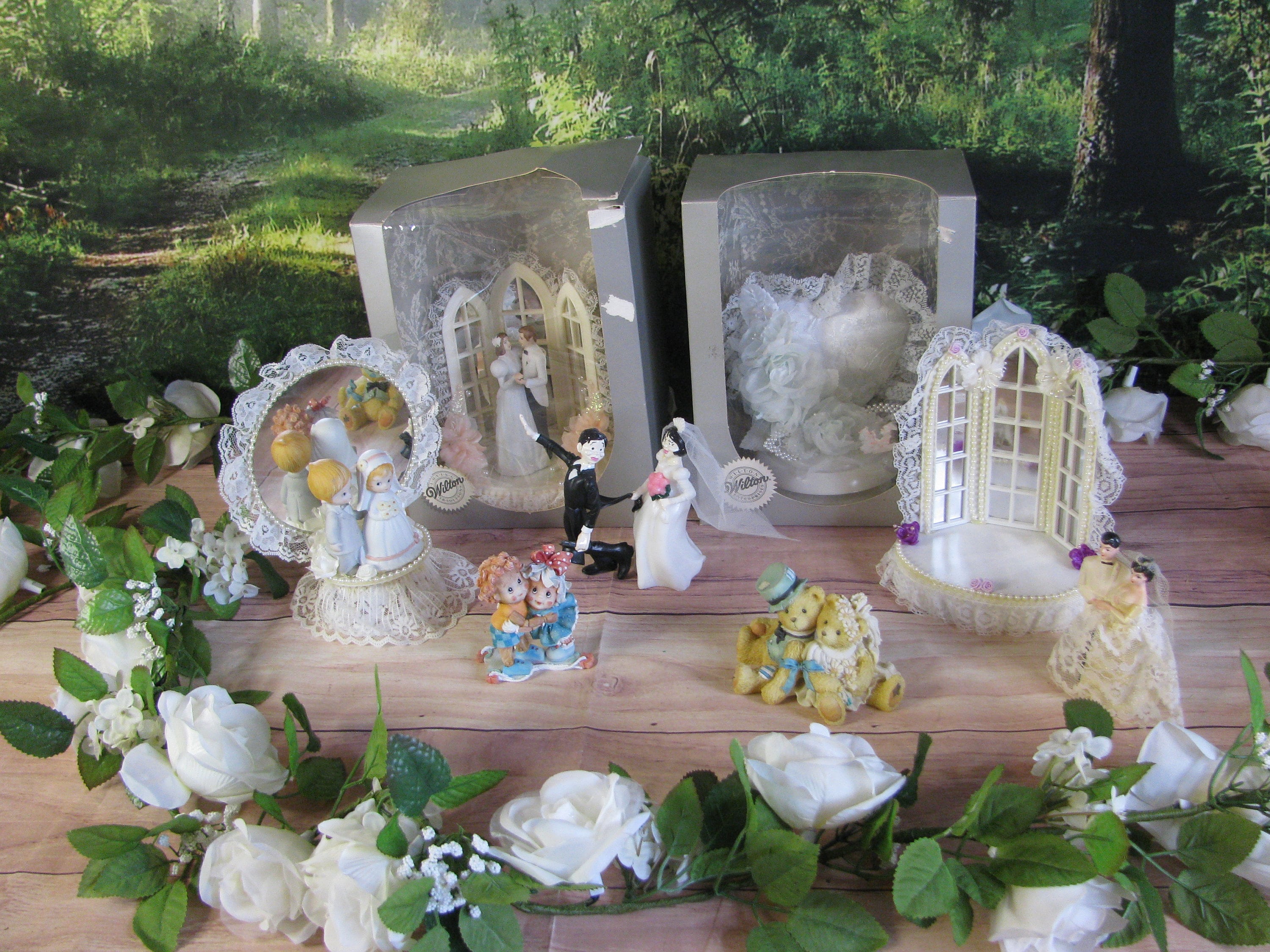 Vintage Wilton Wedding Cake Toppers-bridal Waltz-chapel Mirrored ...