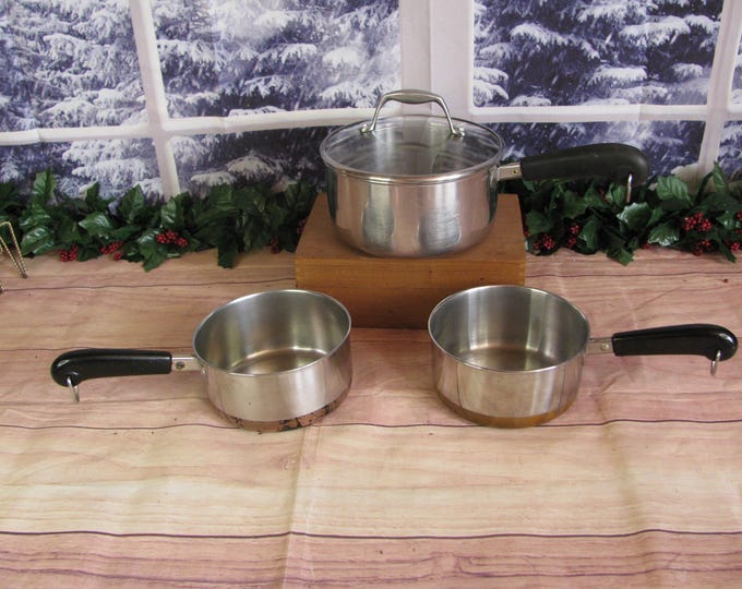 Vintage maid of Honor Copper Bottom 4 Quart Stock Pan Stainless Steel ...