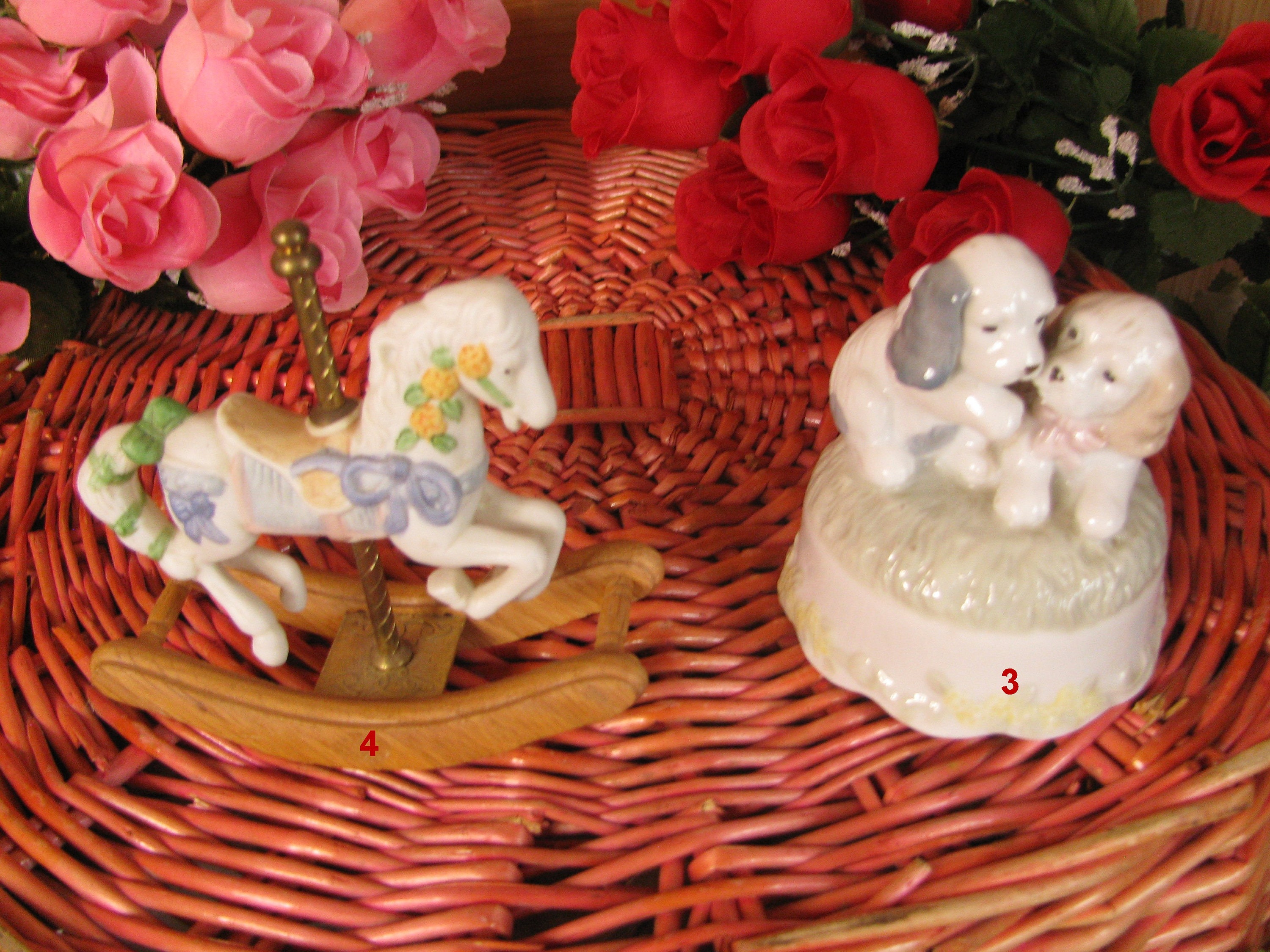 Vintage Three Carousel Horse Merry Go Round Music Box-beautiful Dreamer ...