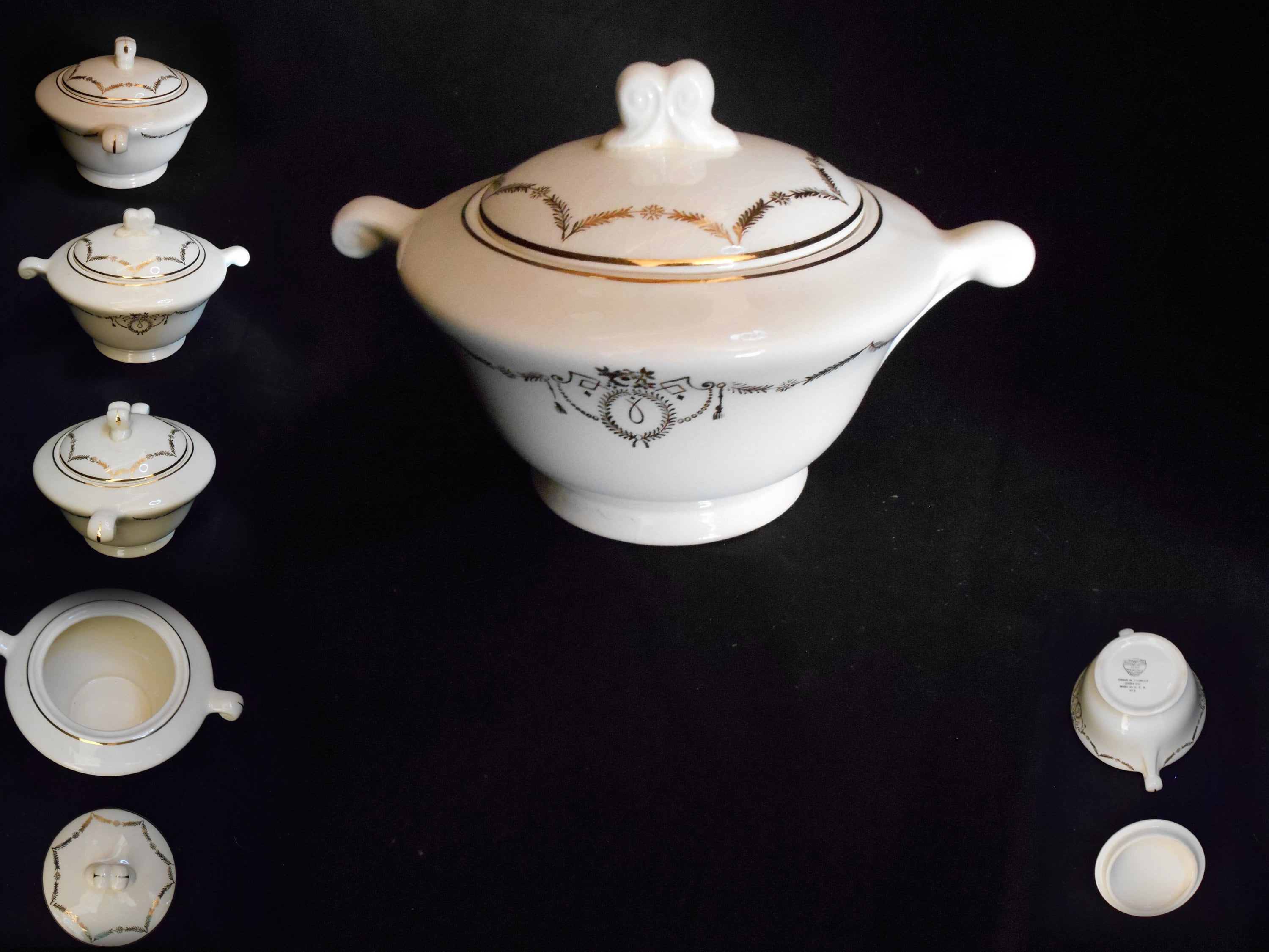 Vintage Adams Gold Laurel Swag edwin M Knowles-semi Vitreous - Etsy