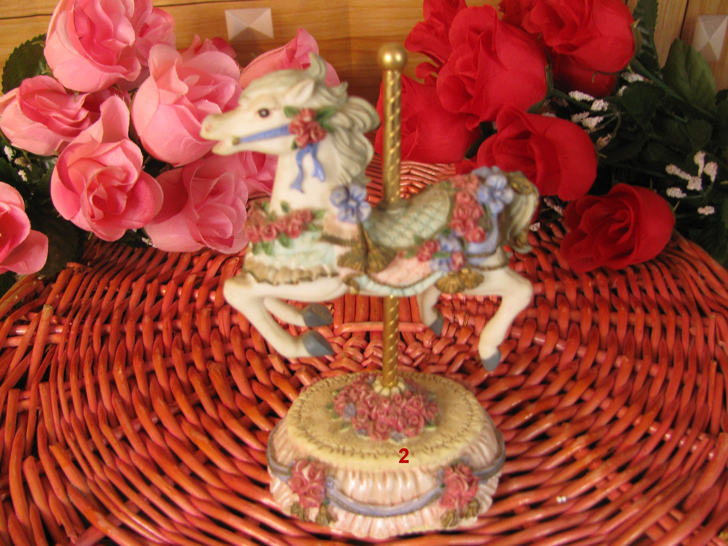 Vintage Three Carousel Horse Merry Go Round Music Box-beautiful Dreamer ...