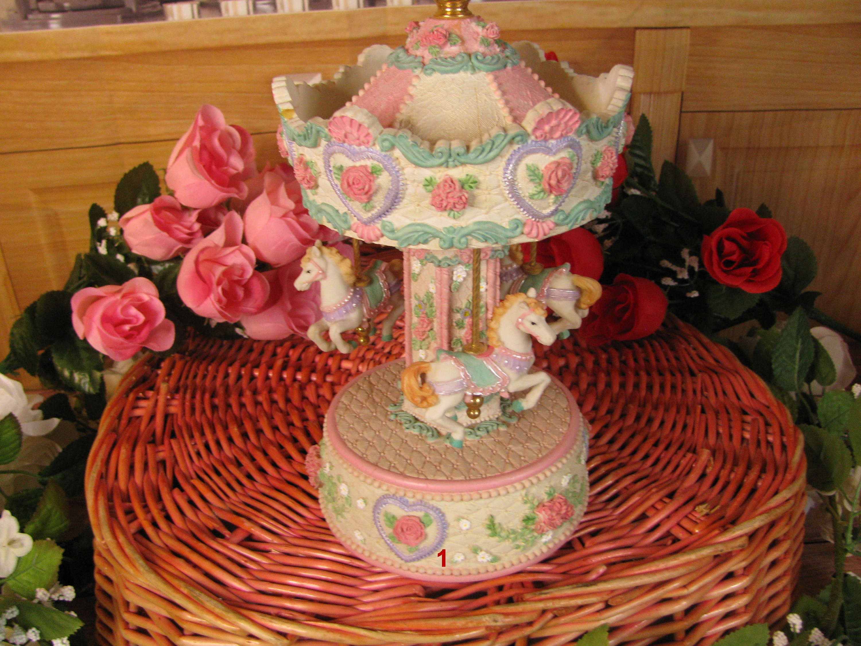 Vintage Three Carousel Horse Merry Go Round Music Box-beautiful Dreamer ...