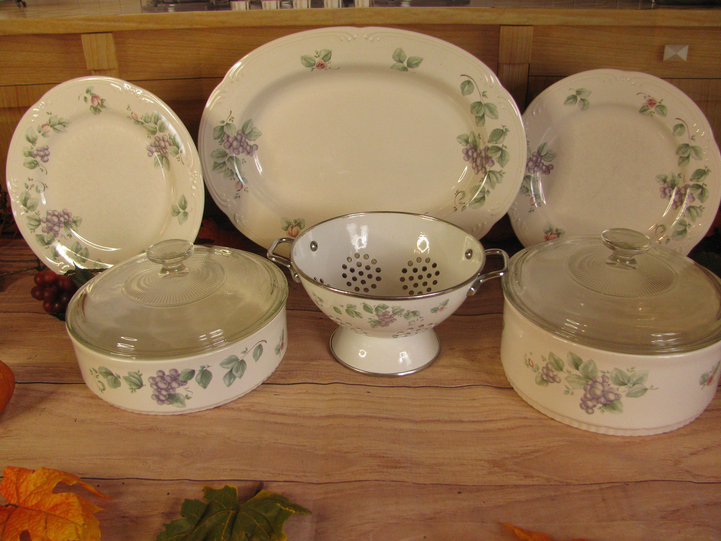 Vintage Grape Vine Pattern Pfaltzgraff Stoneware Dinnerware-made in the ...