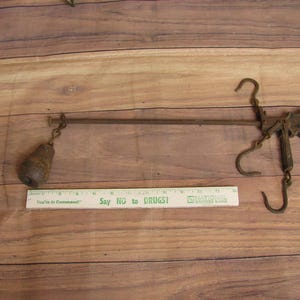 Antique Cast Iron Mercantile Star Hanging Balance Beam Scale ...
