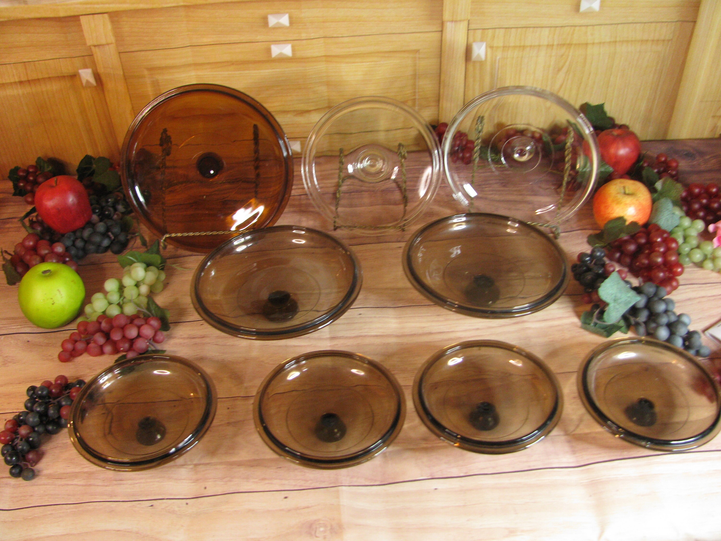 Vintage Amber Corning Ware Visions Ware Pyrex Replacement Lids 1 QT-2 ...