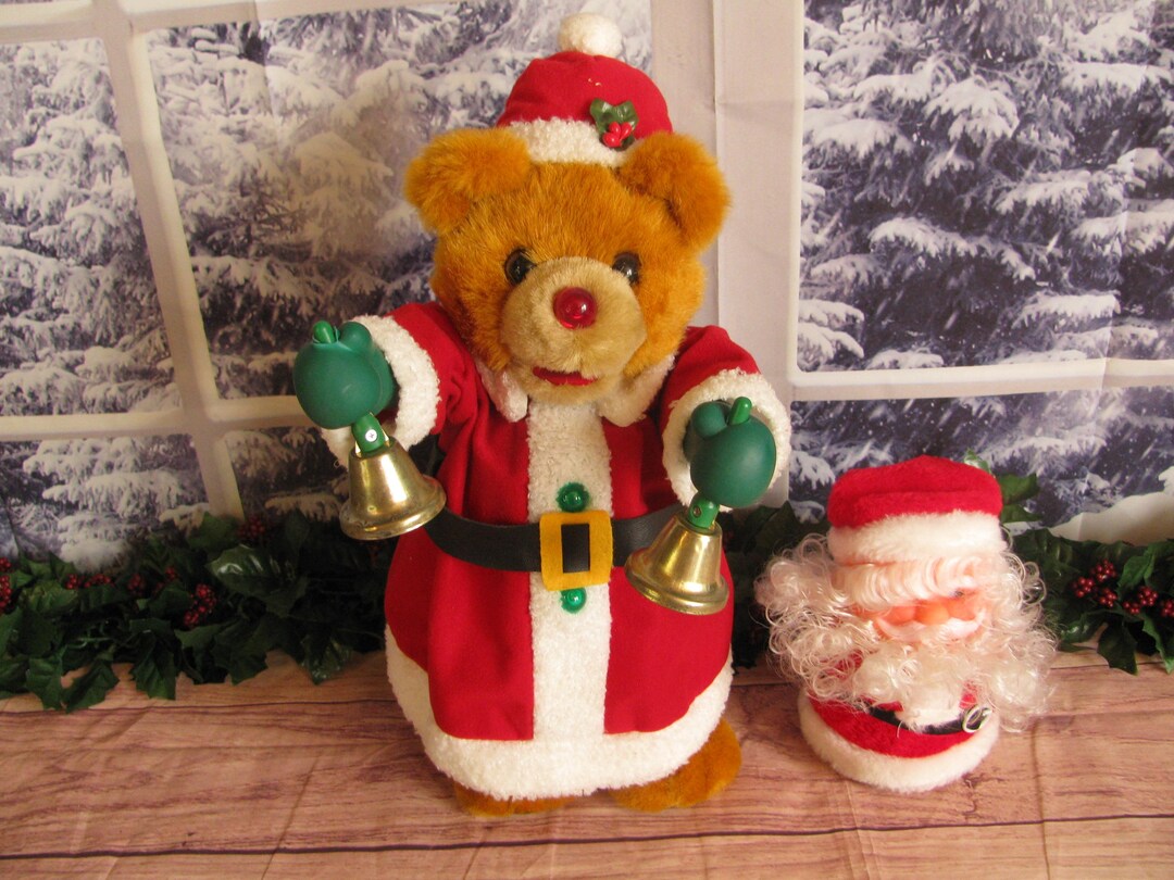 Vintage Dancing Singing Santa Bear Sound Activated-working Hong Da ...