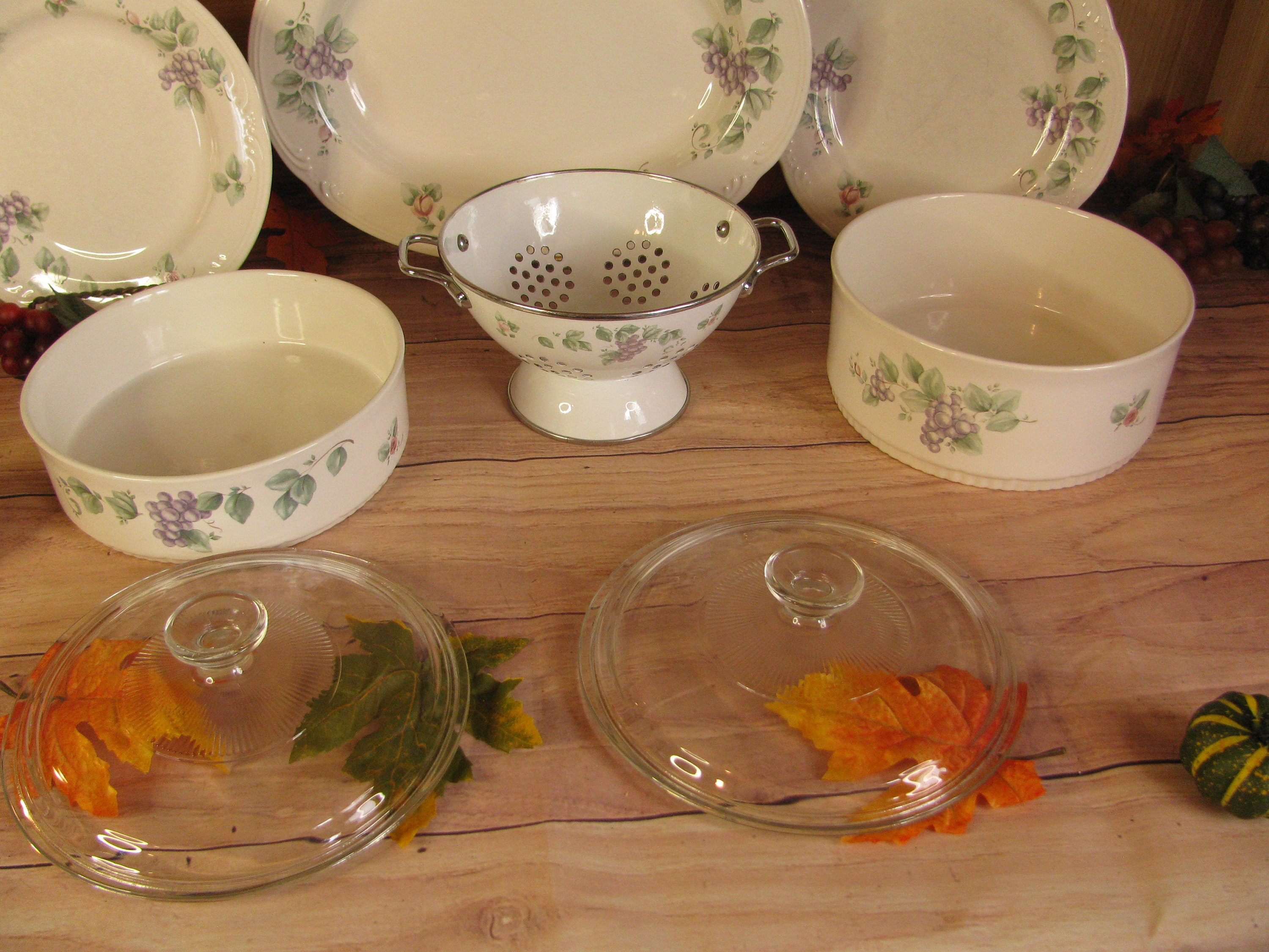 Vintage Grape Vine Pattern Pfaltzgraff Stoneware Dinnerware-made in the ...