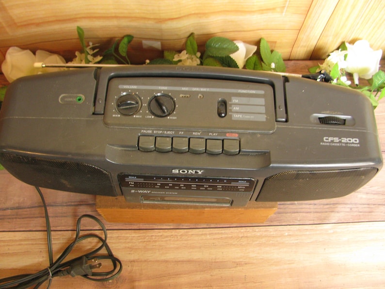 Vintage Sony CFS-200 Stereo Radio Cassette Recorder- Boom Box-ghetto ...