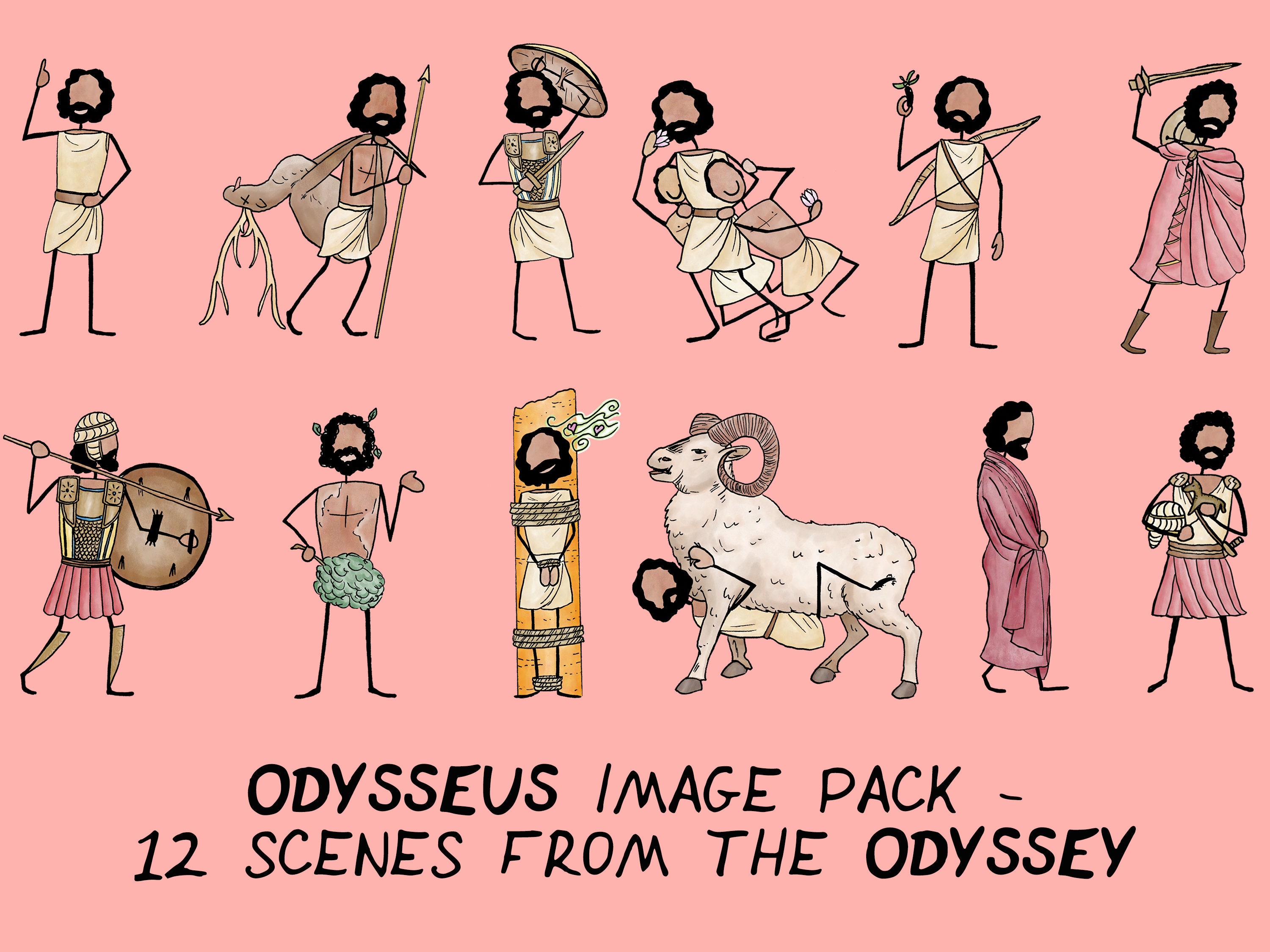 ODYSSEUS Colour Image Pack - 12 .png Files for Personal Use! - Etsy