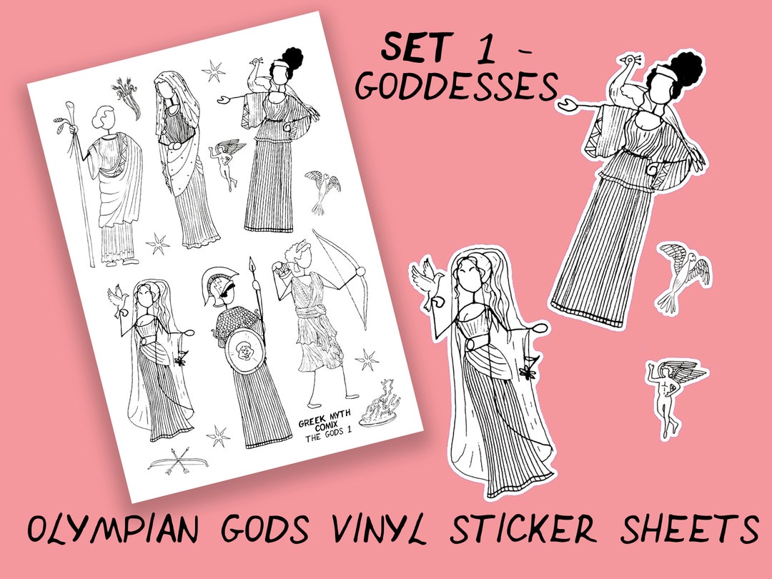 Greek Myth Comix Olympian Gods Vinyl Sticker Sheet - SET 1 GODDESSES - Etsy
