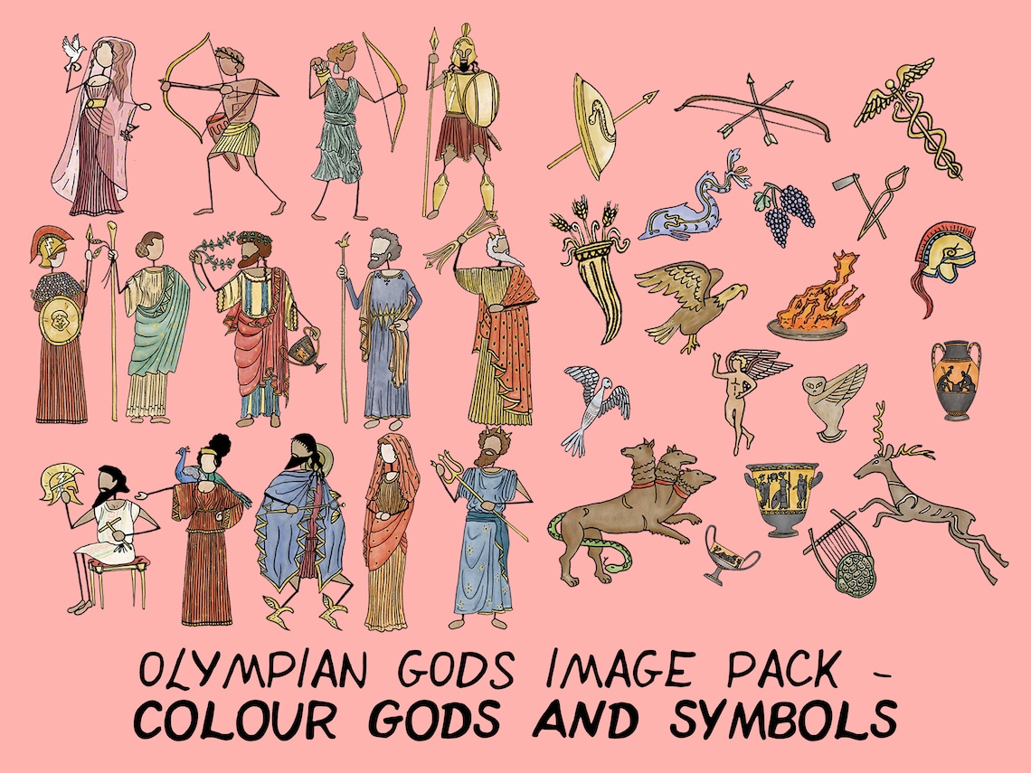 OLYMPIAN Gods and Symbols - Colour Image Pack - 33 .png Files for ...