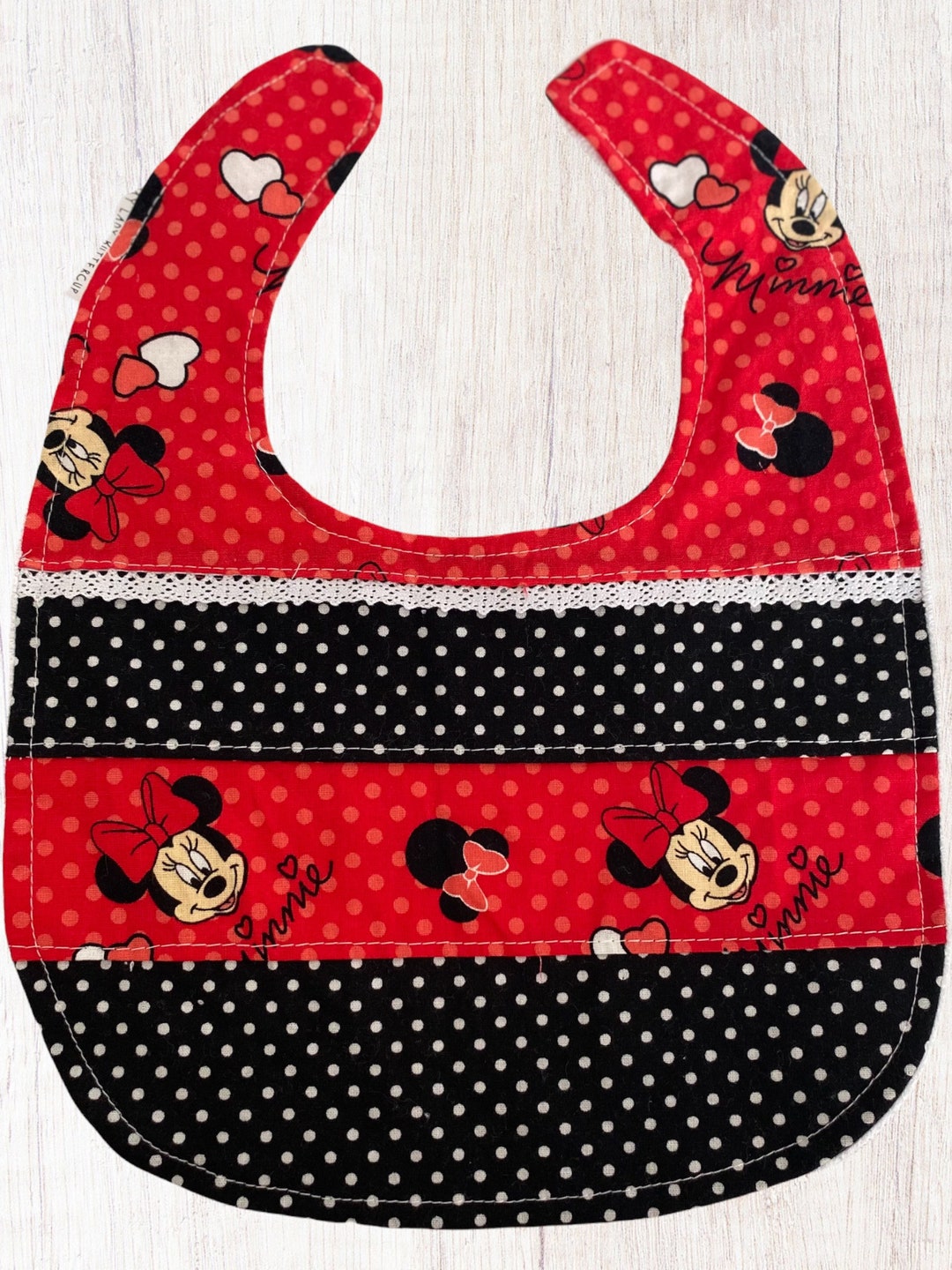 Minnie Mouse Bib - Etsy