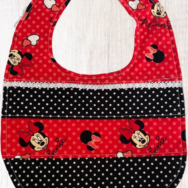 Minnie Mouse Bib - Etsy