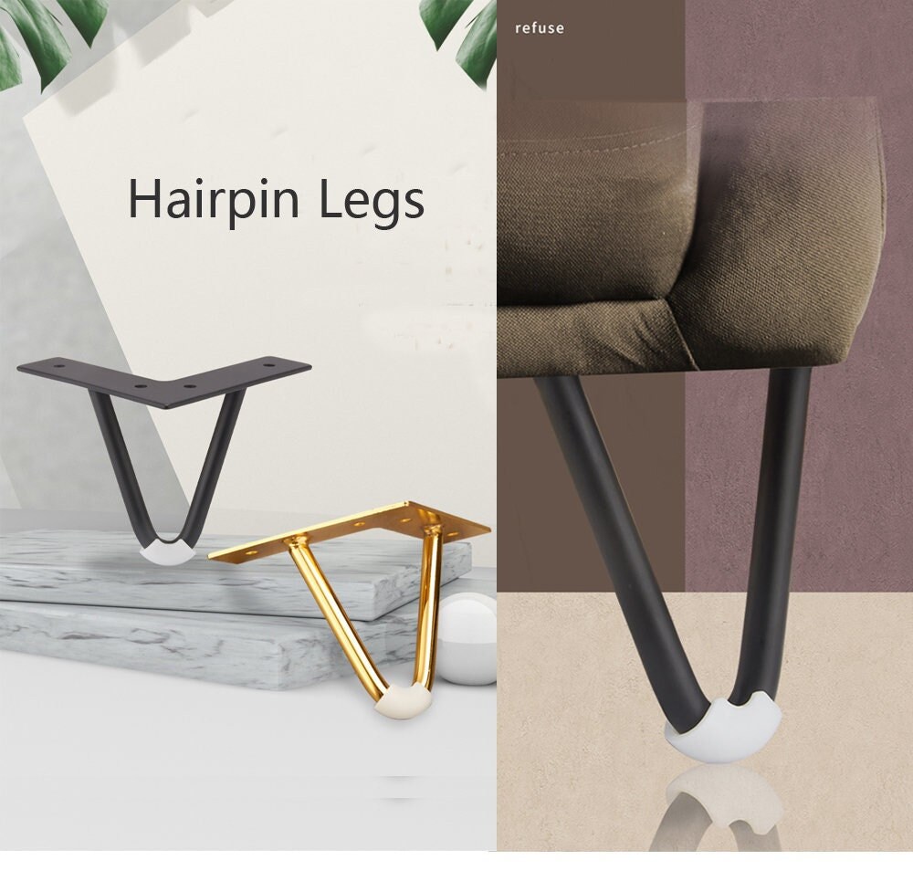 Metal Table Feet Black Furniture Foot Hairpin Bathroom - Etsy