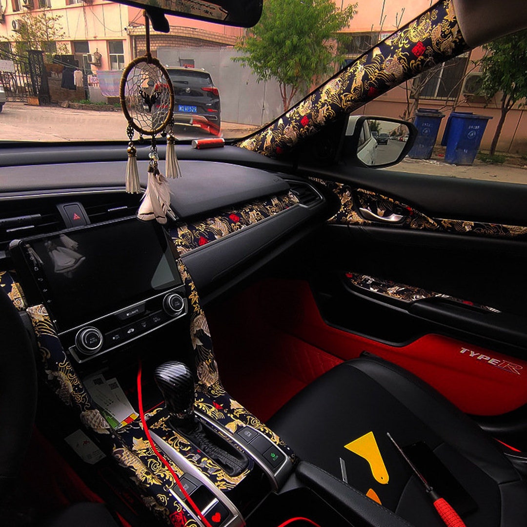 Auto Interior Self-adhesive Stickers DIY Car Modification Refit ...