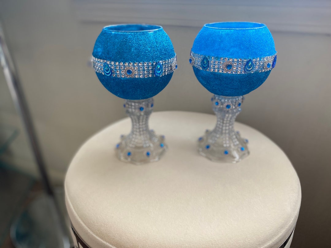 MTO Glam Glitter Sequined Jeweled Home Decor Goblet Display - Etsy