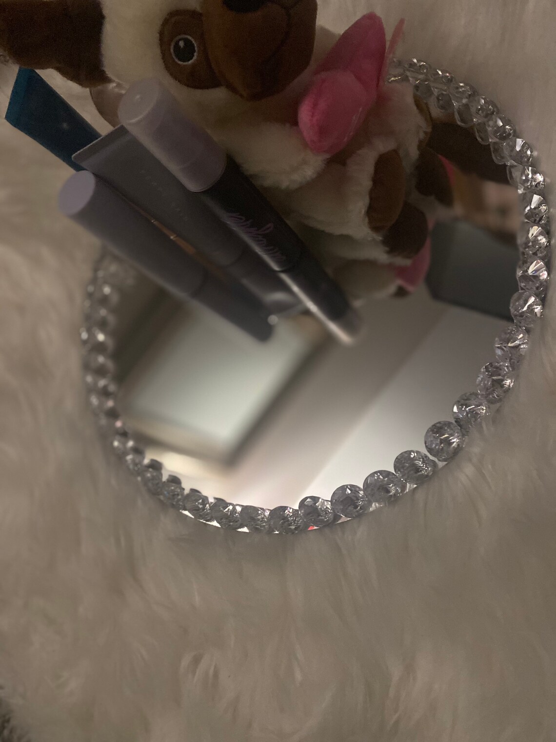 Spinning/rotating MTO Glam Circular Round Diamond Mirrored Perfume ...