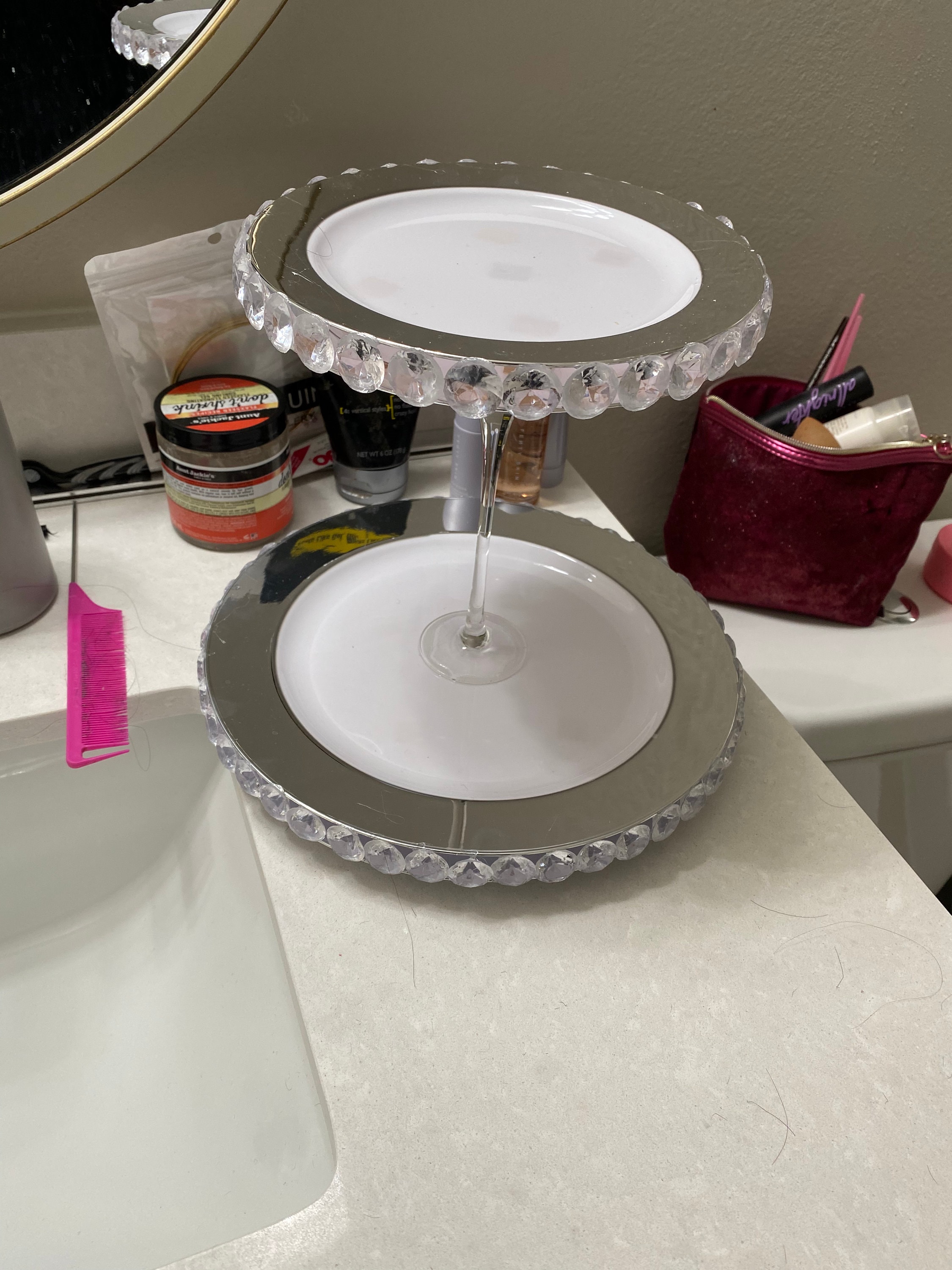 MTO 2 Tier Glam Diamond Mirrored Perfume/cosmetics Vanity Tray - Etsy