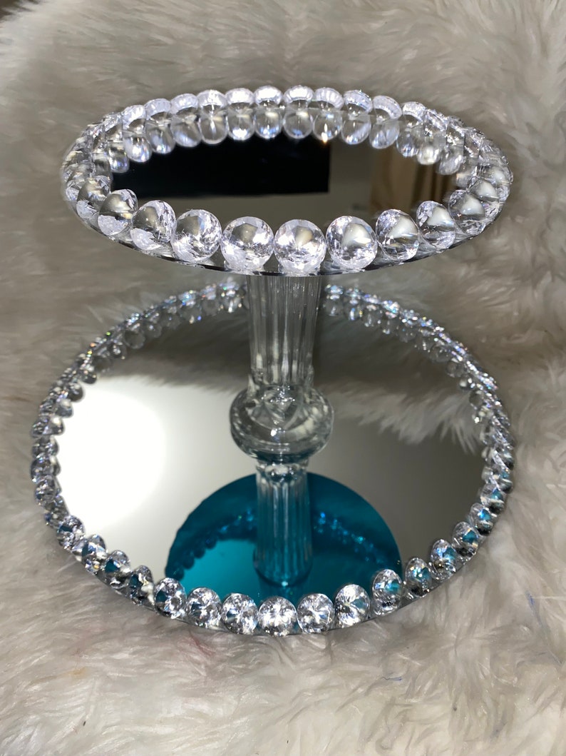 MTO 2 Tier Glam Diamond Mirrored Perfume/cosmetics Vanity Tray - Etsy