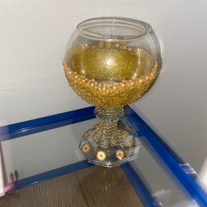 MTO Glam Glitter Sequined Jeweled Home Decor Goblet Display - Etsy