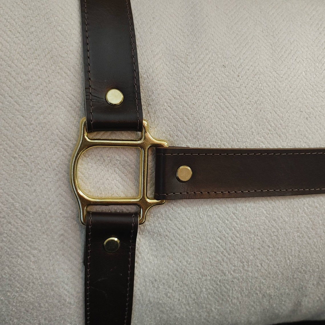 CUSTOM Halter Style Pillow With Stitched Leather Straps & - Etsy